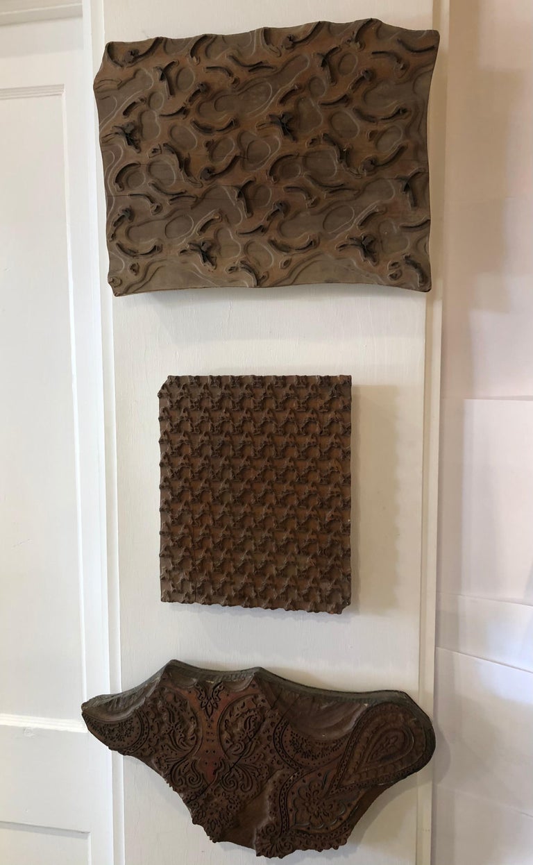 Bianchini Ferier French Hand Carved Fabric Wood Block Wall Art For Sale ...