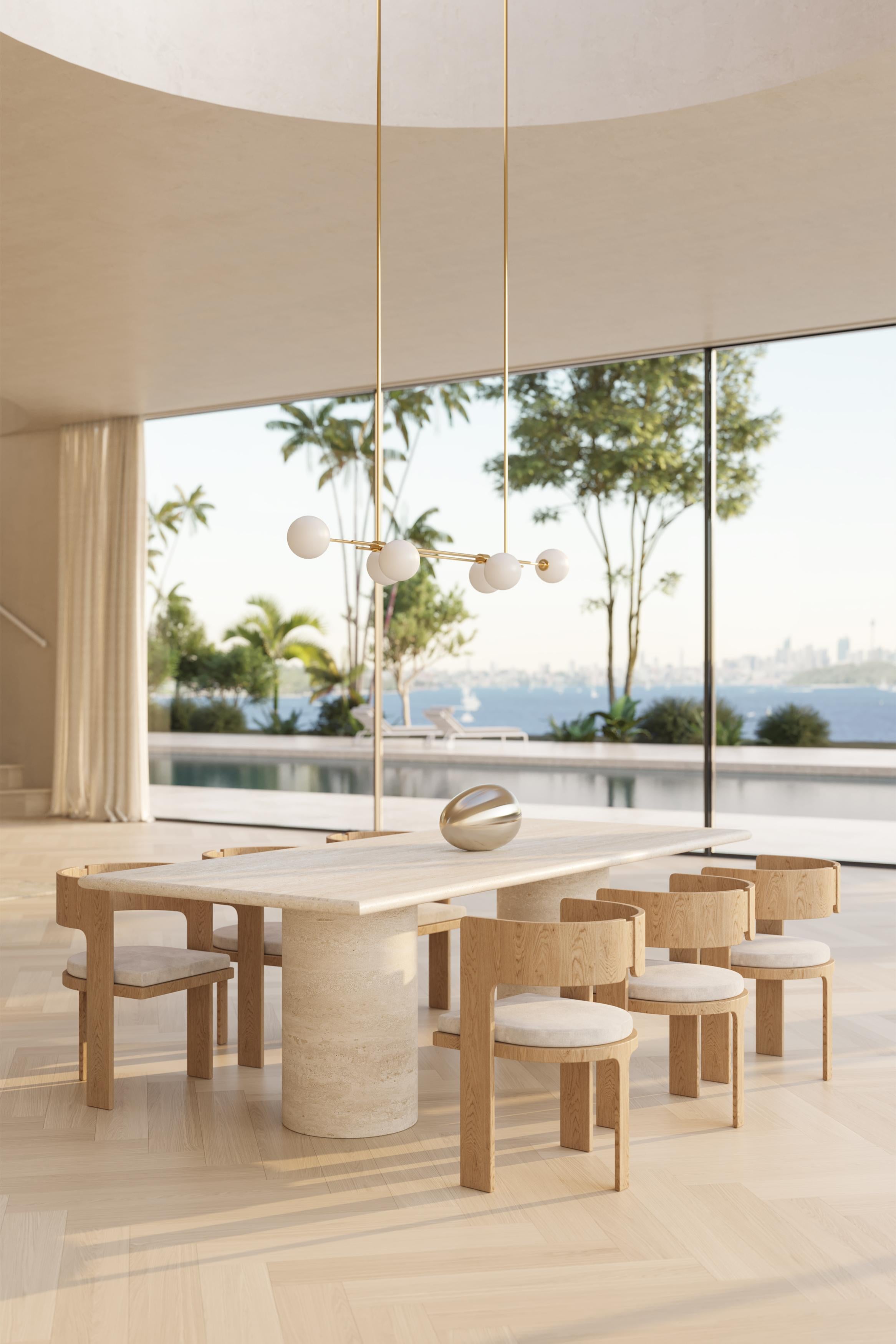 Bianco Travertine Voyage Dining Table II by The Essentialist For Sale ...