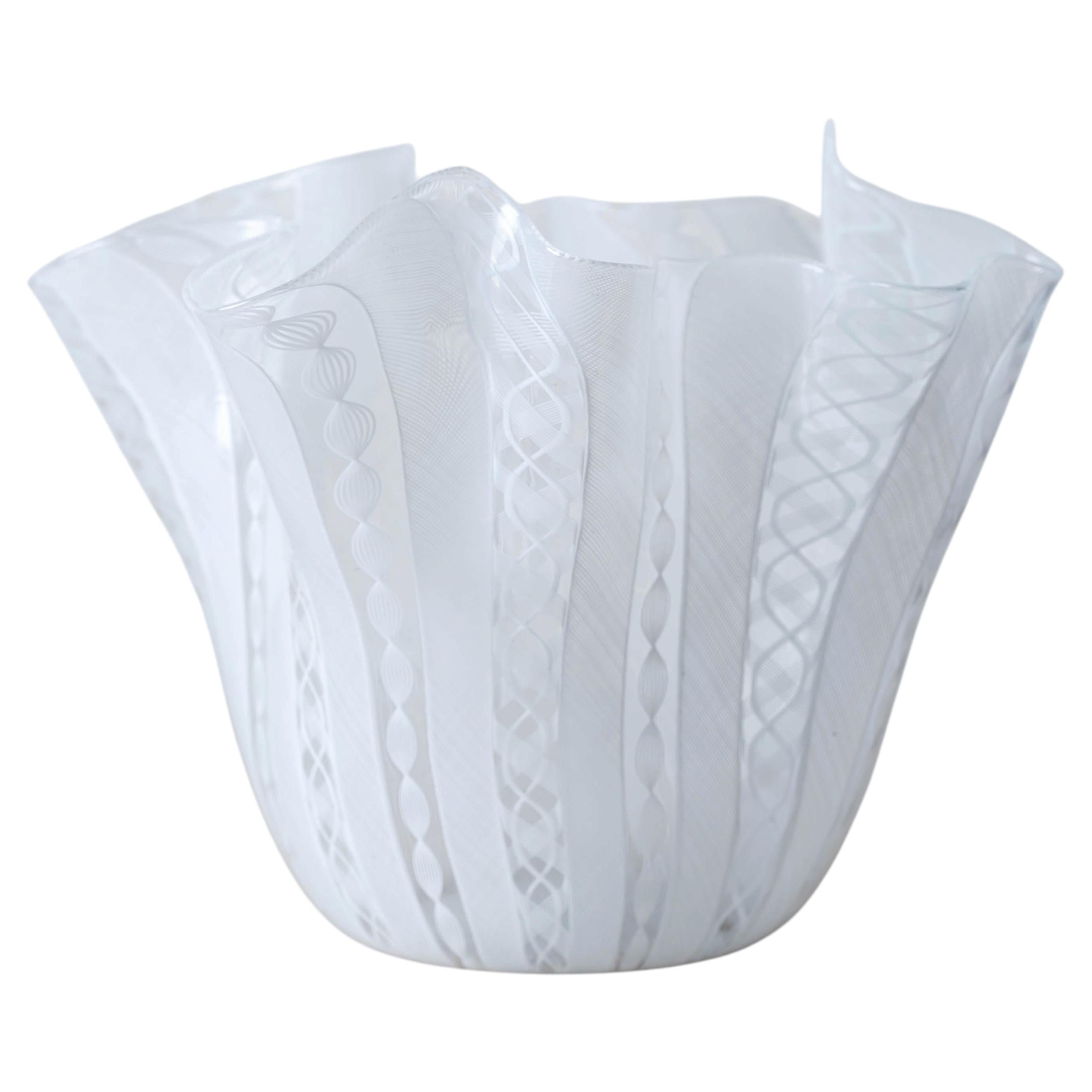 Bianconi Fazzoletto Zanfirico Handkerchief Vase for Venini, 2002 For ...
