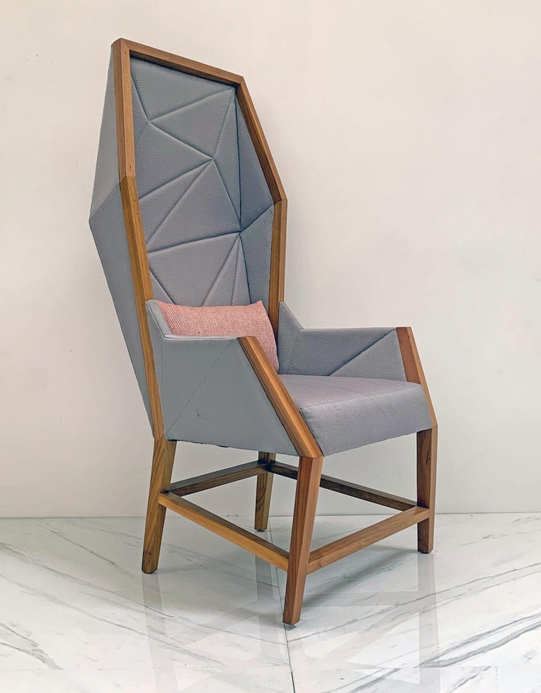 Bias Hooded Lounge Chair, Faceted Wingback Inspired by Louis XV Sentry ...