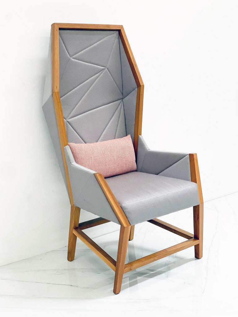 Bias Hooded Lounge Chair, Faceted Wingback Inspired by Louis XV Sentry ...