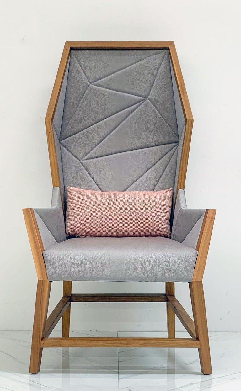 Bias Hooded Lounge Chair, Faceted Wingback Inspired by Louis XV Sentry ...