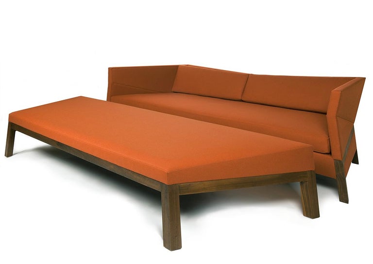 Bias Ottoman and Trays 2 Match Sofa, Faceted Upholstered Sofa Table ...