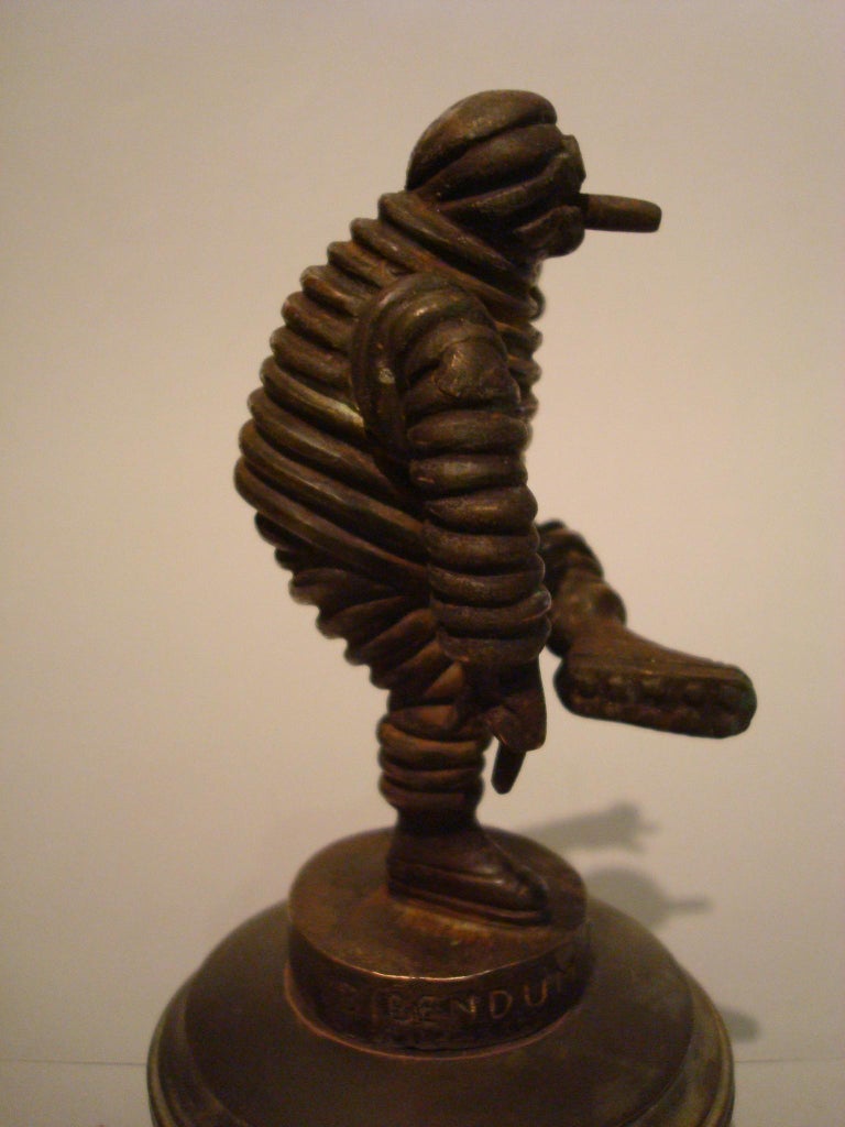 Bibendum Michelin Man Bronze Car Mascot, Hood Ornament, Automobilia at ...