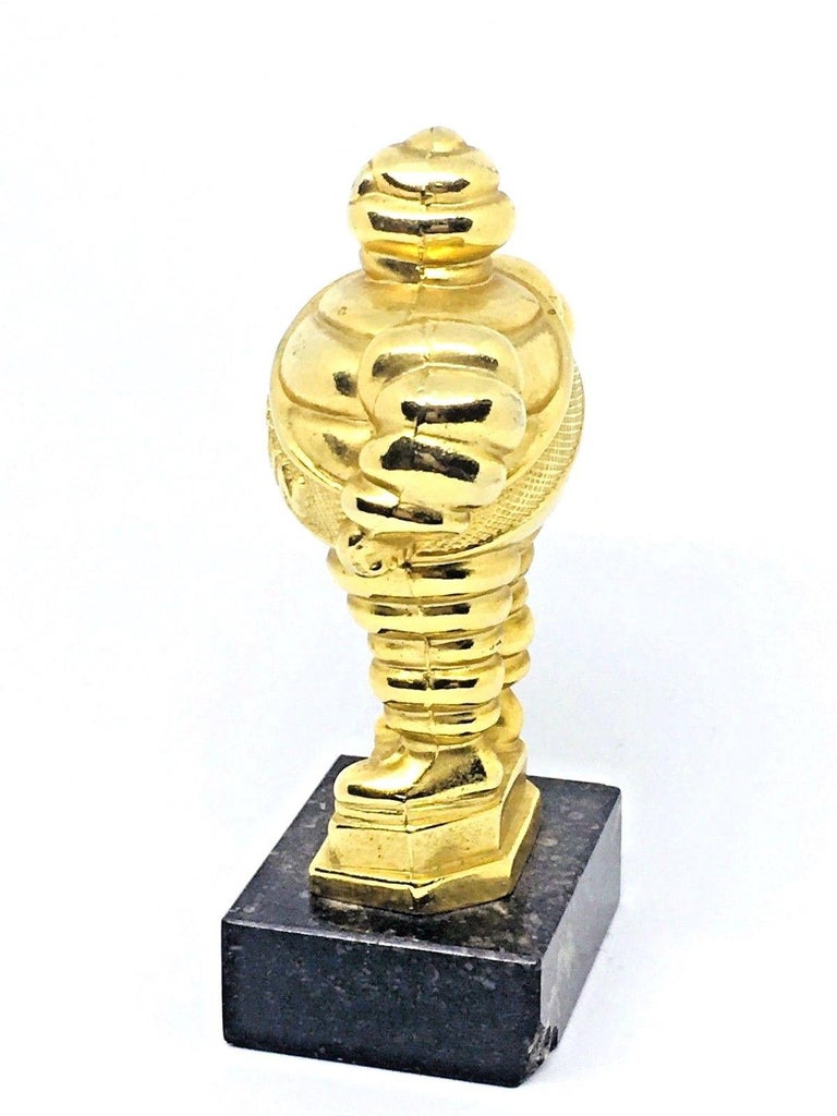 Bibendum Michelin Man Trophy Vintage European Brass on Marble Base at ...