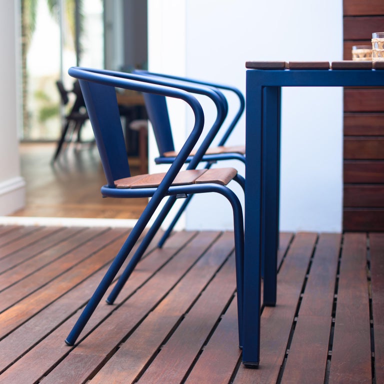 BICAchair Modern Outdoor Steel Armchair Admiral Grain with Ipê Wood ...