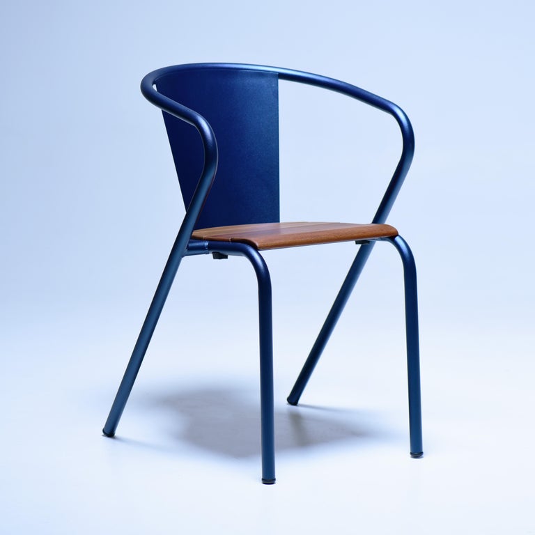 BICAchair Modern Outdoor Steel Armchair Admiral Grain with Ipê Wood ...
