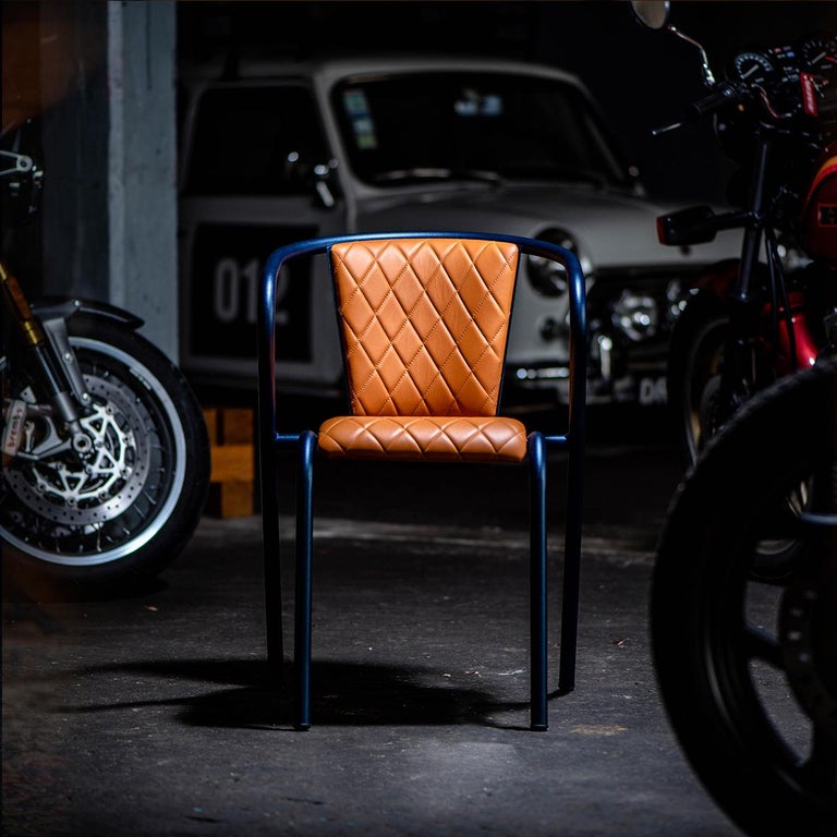 BICAchair Modern Steel Armchair Admiral Grain, Upholstery in Natural ...