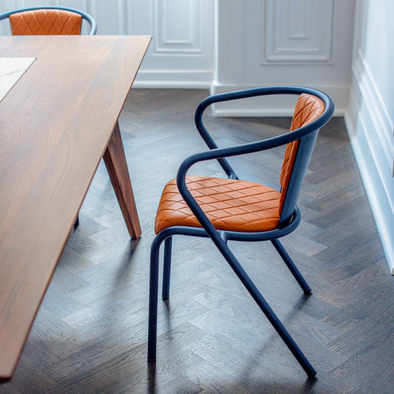 BICAchair Modern Steel Armchair Admiral Grain, Upholstery in Natural ...