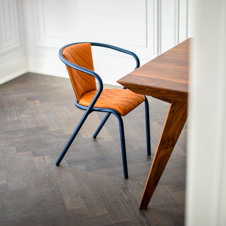 BICAchair Modern Steel Armchair Admiral Grain, Upholstery in Natural ...