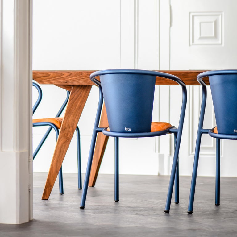 BICAchair Modern Steel Armchair Admiral Grain, Upholstery in Natural ...