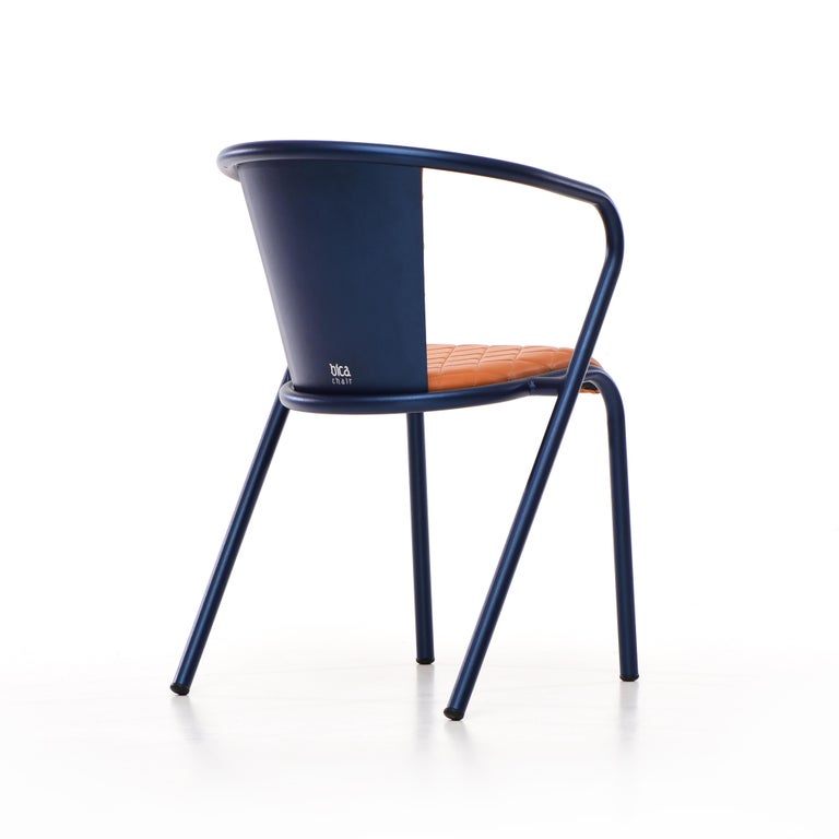 BICAchair Modern Steel Armchair Admiral Grain, Upholstery in Natural ...