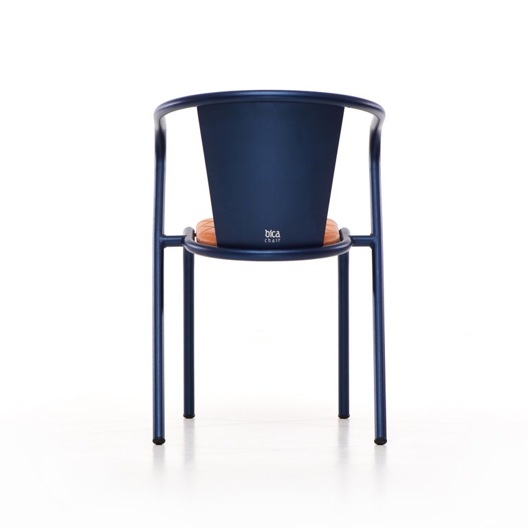 BICAchair Modern Steel Armchair Admiral Grain, Upholstery in Natural ...