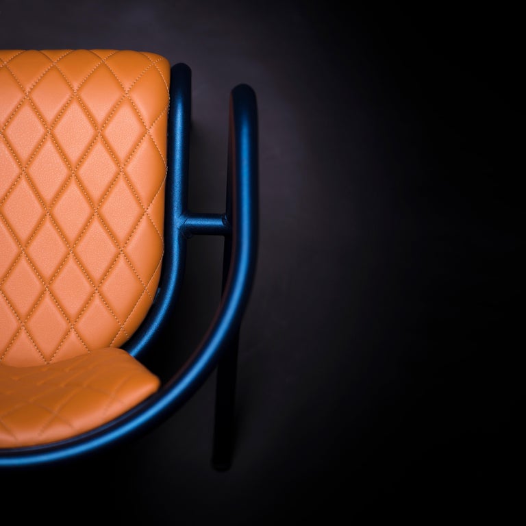 BICAchair Modern Steel Armchair Admiral Grain, Upholstery in Natural ...