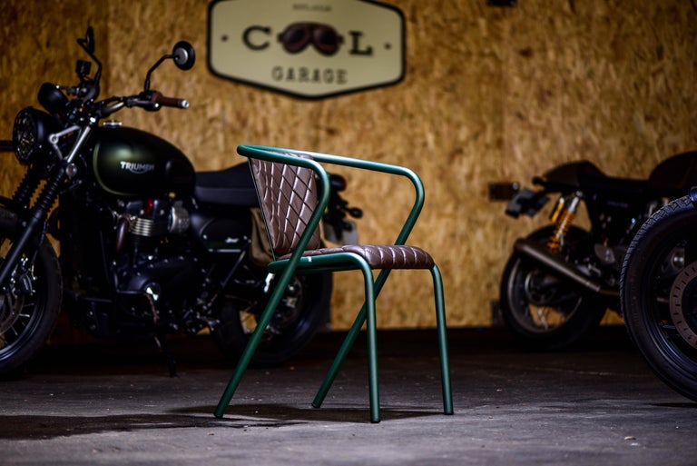 BICAchair Modern Steel Armchair Basil Grain, Upholstery in Natural ...