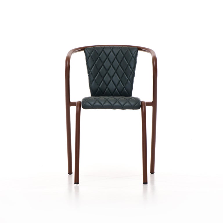 BICAchair Modern Steel Armchair Espresso Grain, Upholstery in Natural ...