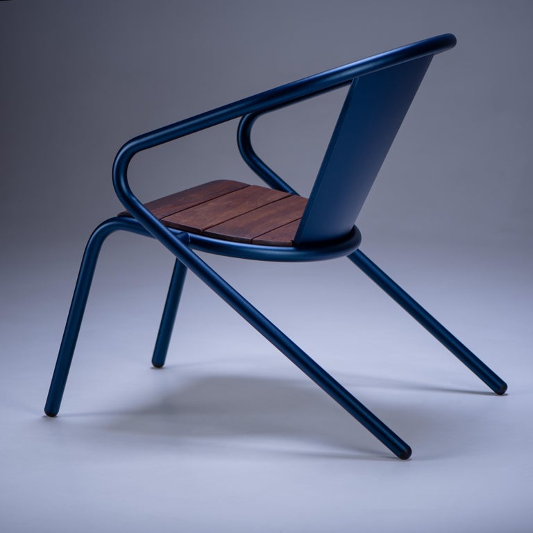 BICAlounge Modern Outdoor Steel Lounge Chair Admiral Grain with Ipê ...