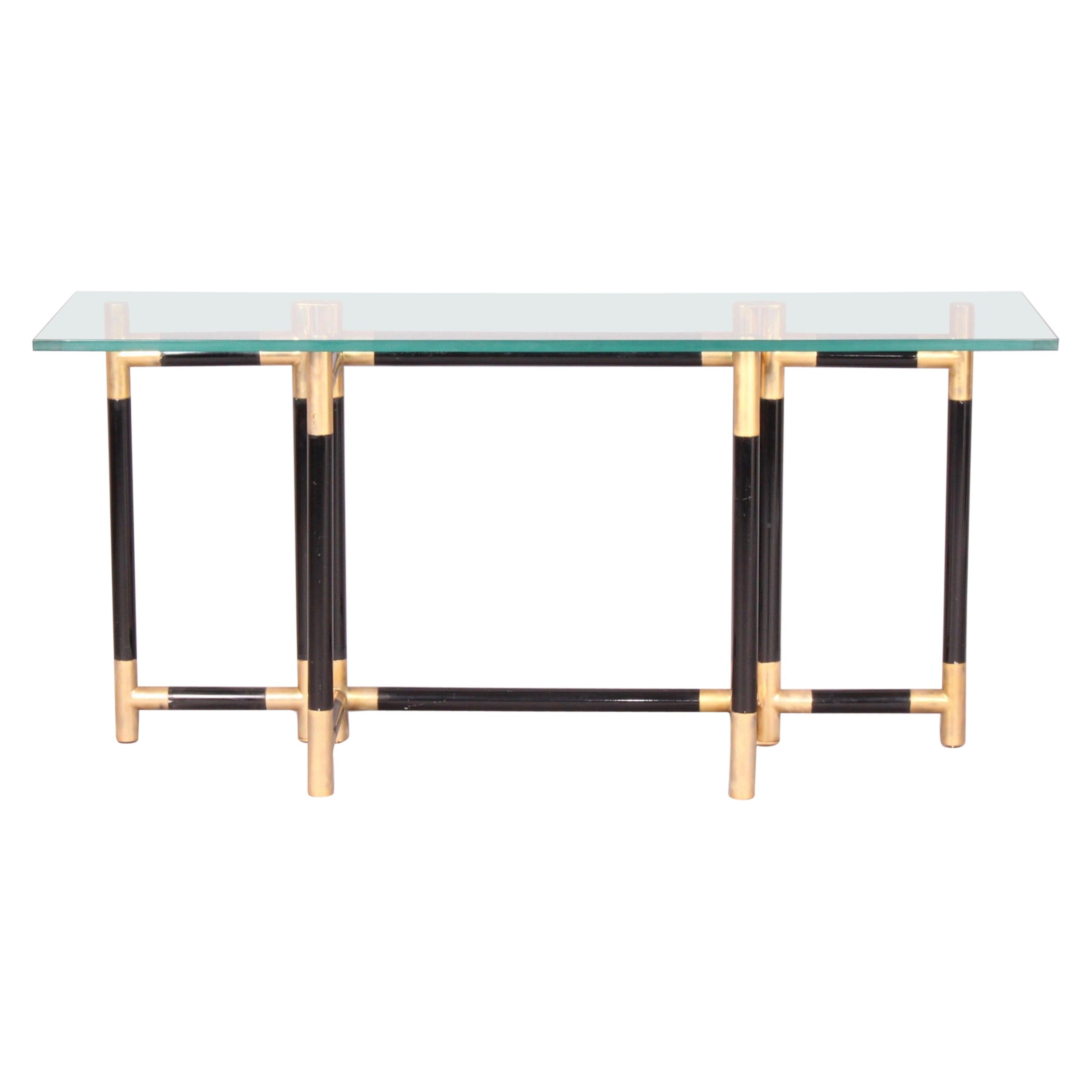Verdigris Metal and Glass Console For Sale at 1stDibs