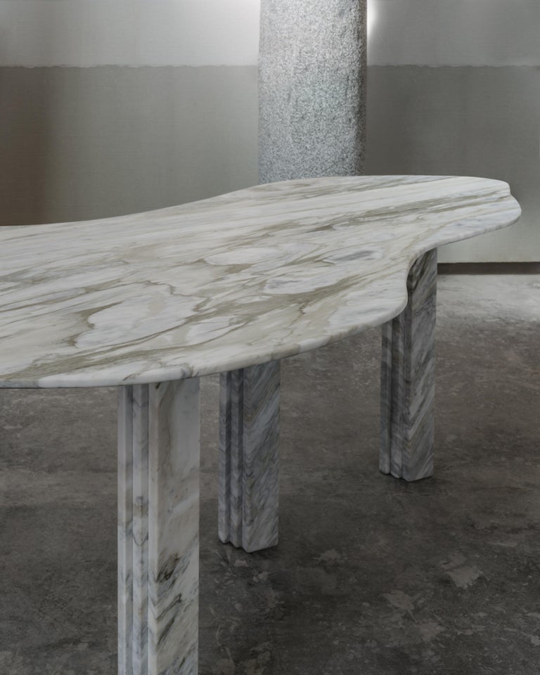 Bicolor Sculptural Dining Marble Table Signed by Lorenzo Bini at ...