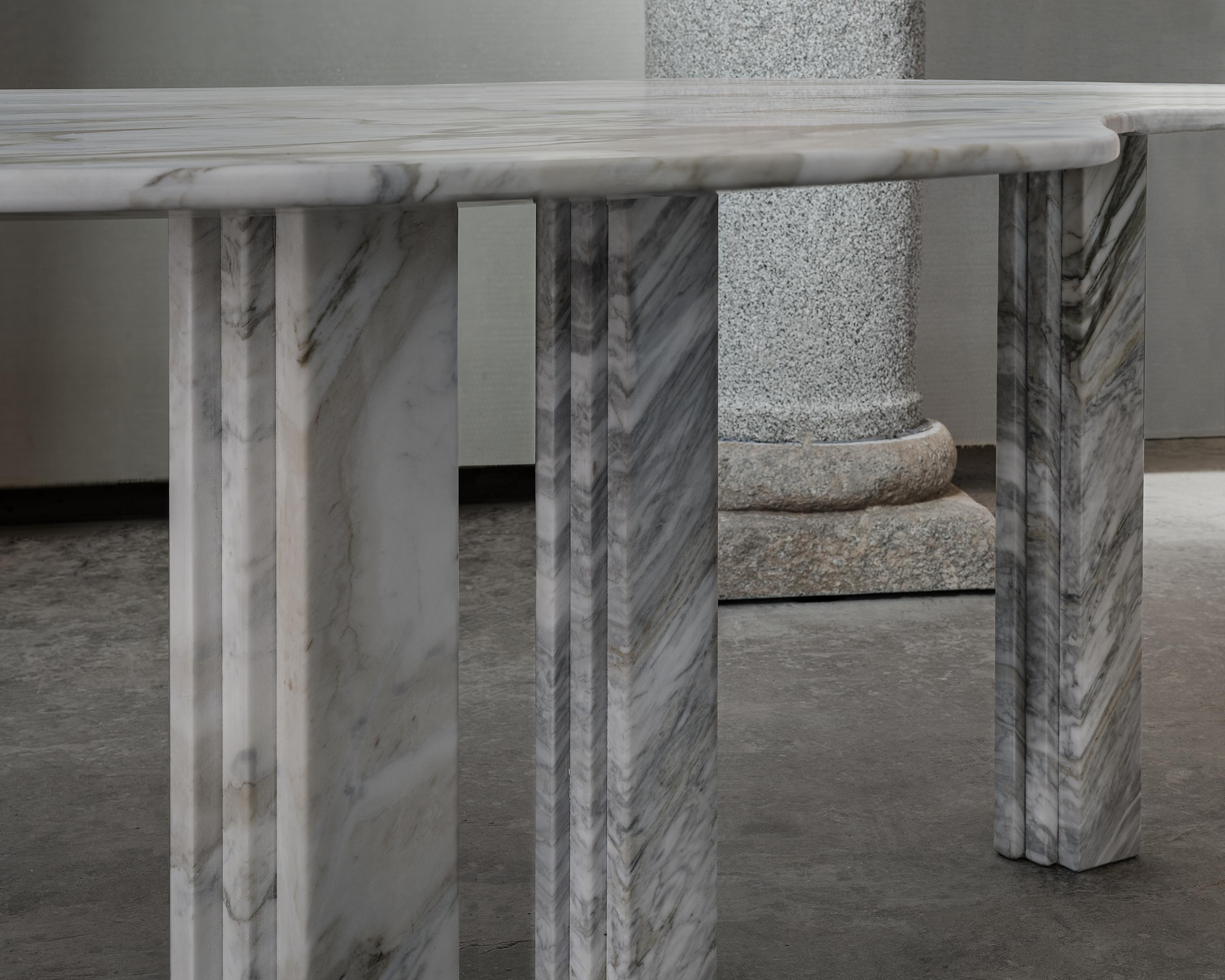 Bicolor Sculptural Dining Marble Table Signed by Lorenzo Bini For Sale ...