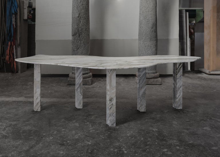 Bicolor Sculptural Dining Marble Table Signed by Lorenzo Bini For Sale ...