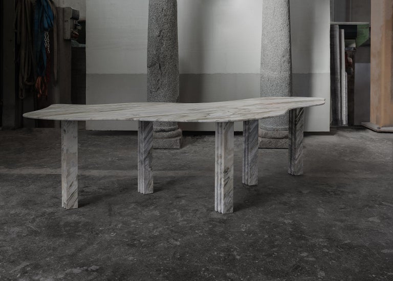 Bicolor Sculptural Dining Marble Table Signed by Lorenzo Bini For Sale ...