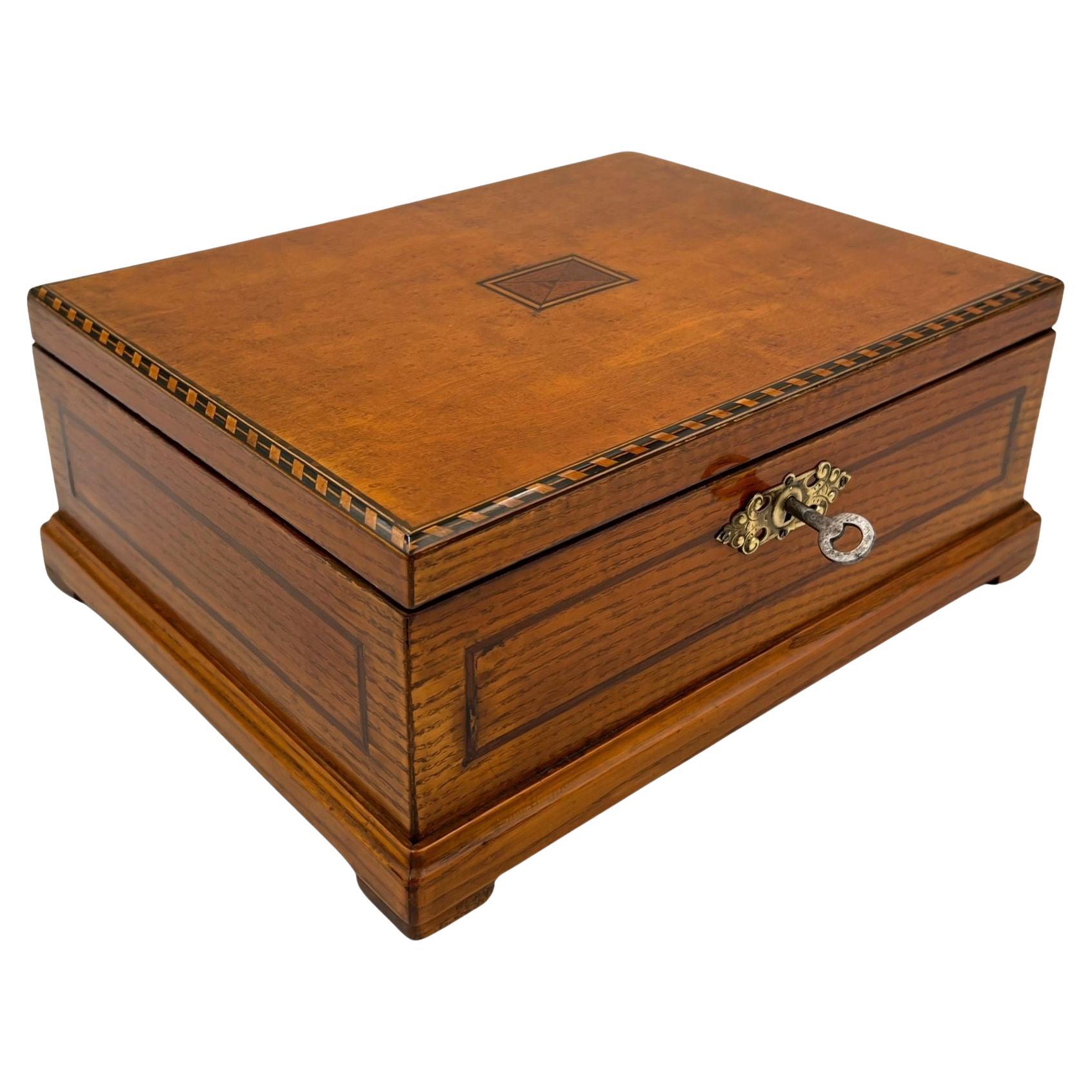 Biedermeier Box, Birds Eye Maple, Oak, Ebony, Germany circa 1850 For ...