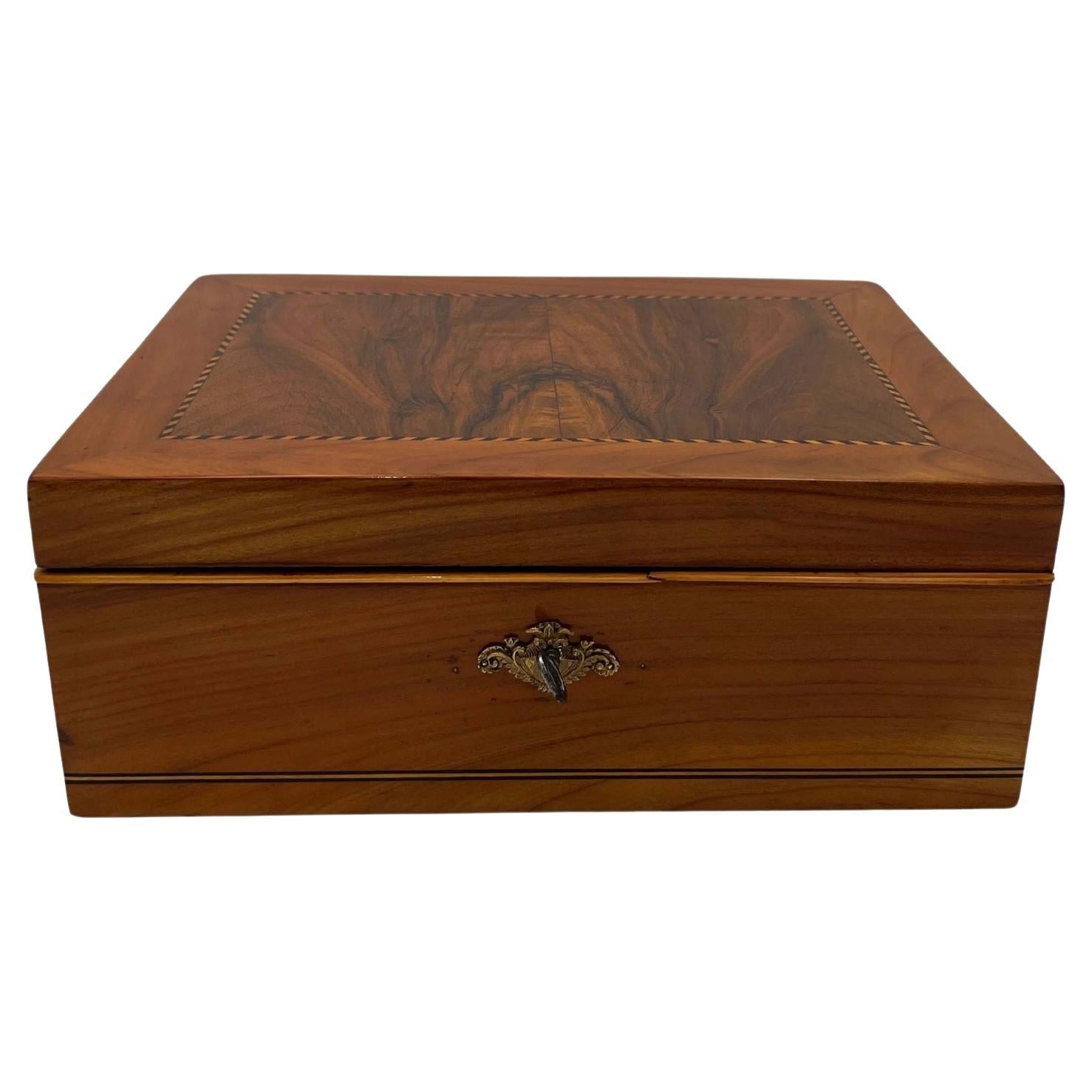 Biedermeier Box, Cherry and Walnut Veneer, Inlays, South Germany circa ...