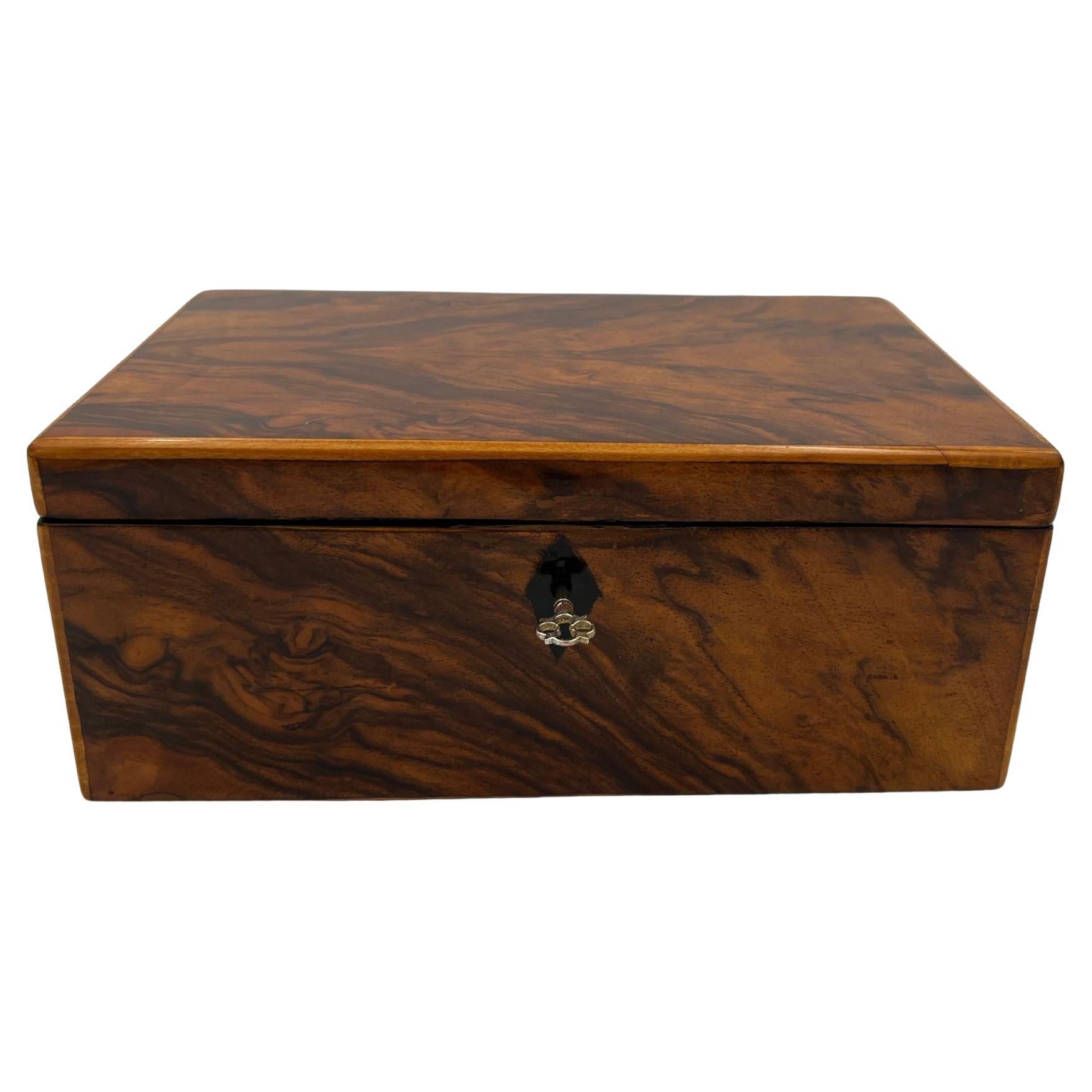 Biedermeier Jewelry Box, Walnut Roots, Mother of Pearl, South Germany ...