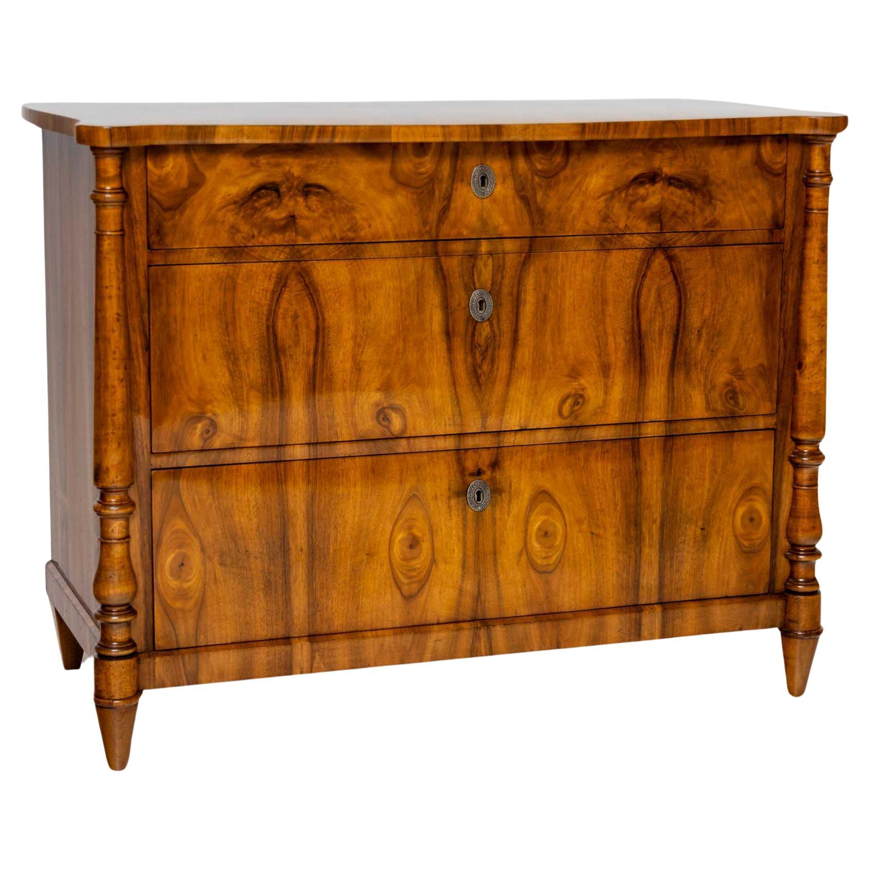 Biedermeier Chest of Drawers, Walnut, circa 1840 For Sale at 1stDibs