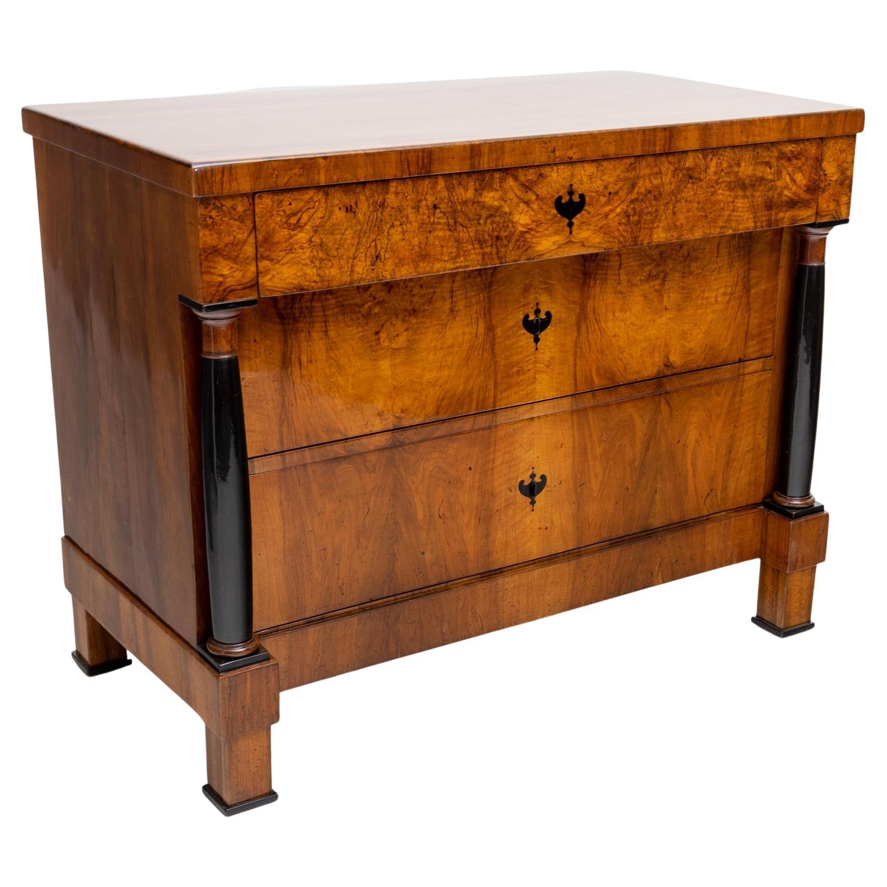 Biedermeier Chest of Drawers, Walnut Veneered, 1820s For Sale at 1stDibs