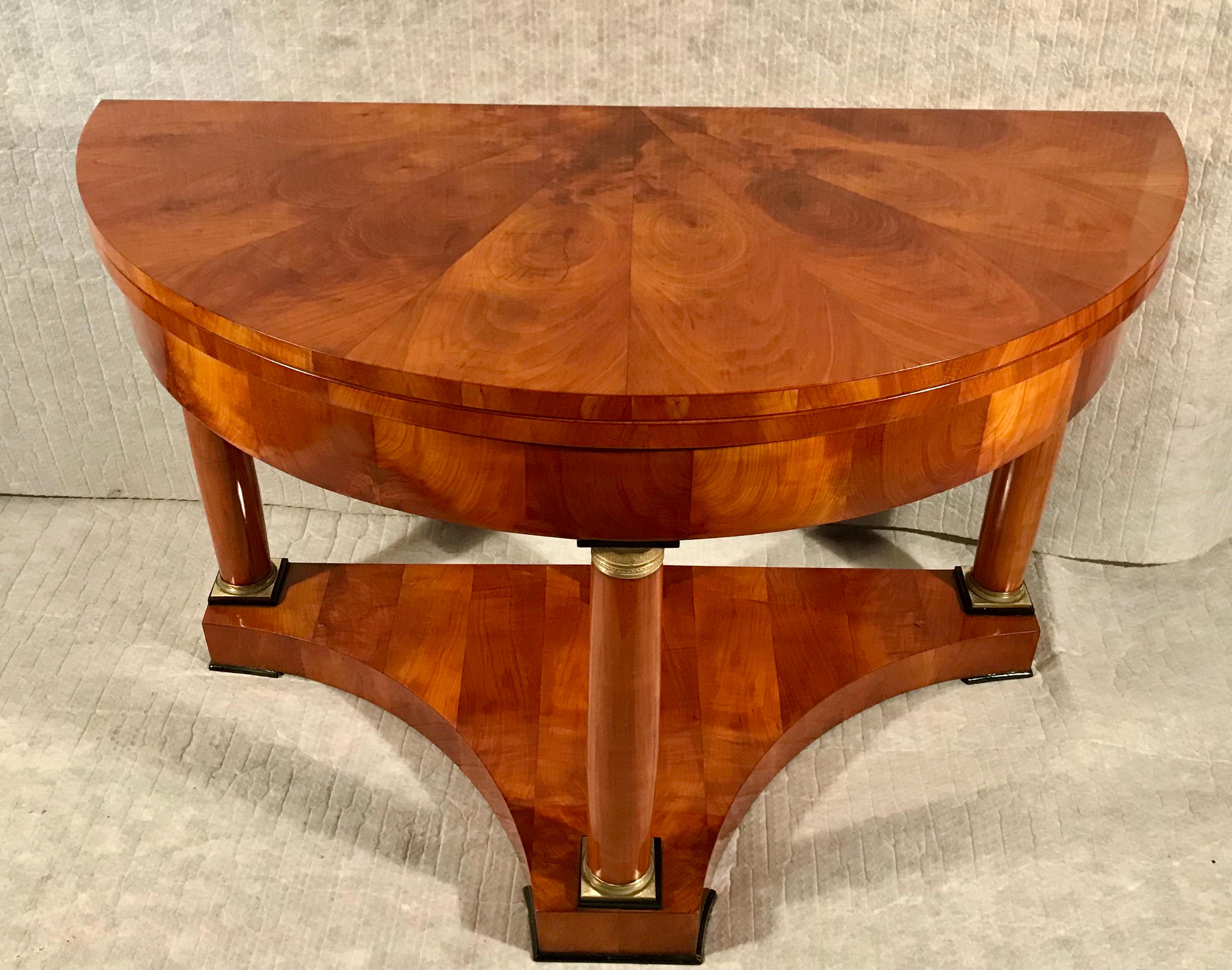 Biedermeier Demi Lune Table, 1815-20, Cherry veneer. For Sale at 1stDibs