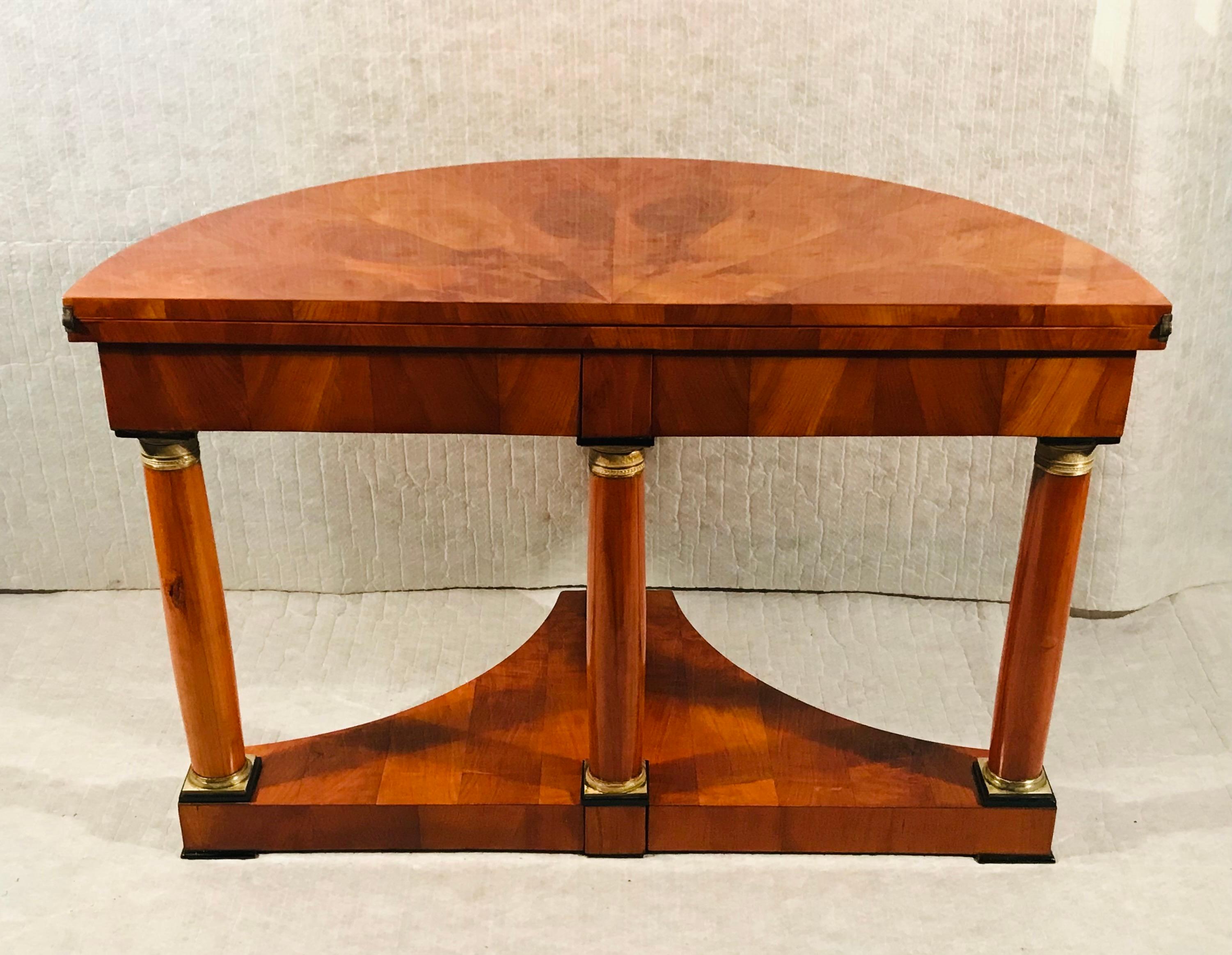 Biedermeier Demi Lune Table, 1815-20, Cherry veneer. For Sale at 1stDibs
