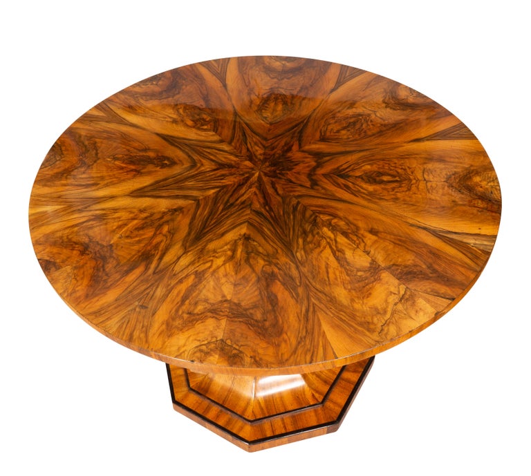 Biedermeier Figured Walnut Center Table For Sale at 1stDibs