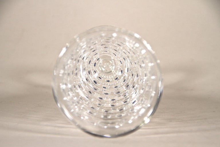 Biedermeier Glass Goblin with Blue Glass Dots, Mouth Blown, Austria ...