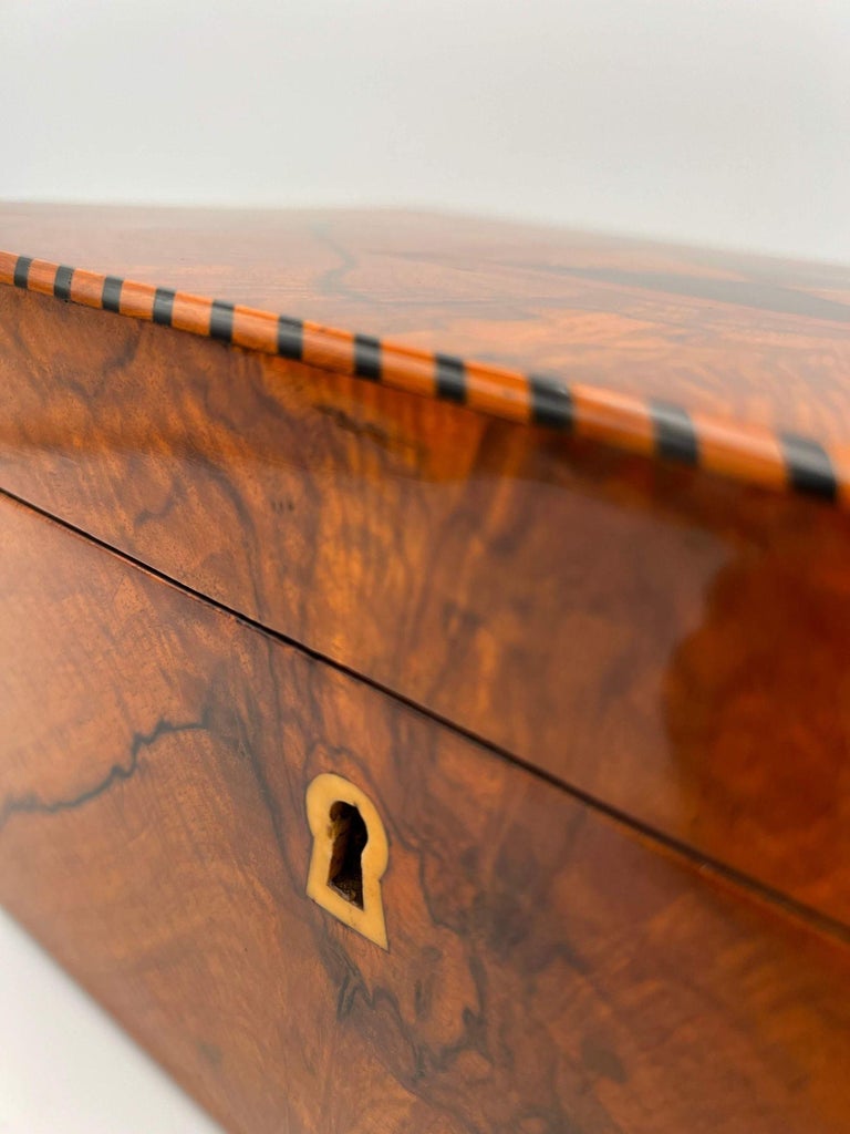 Biedermeier Jewelry Box, Walnut Veneer, Inlays, South Germany circa ...