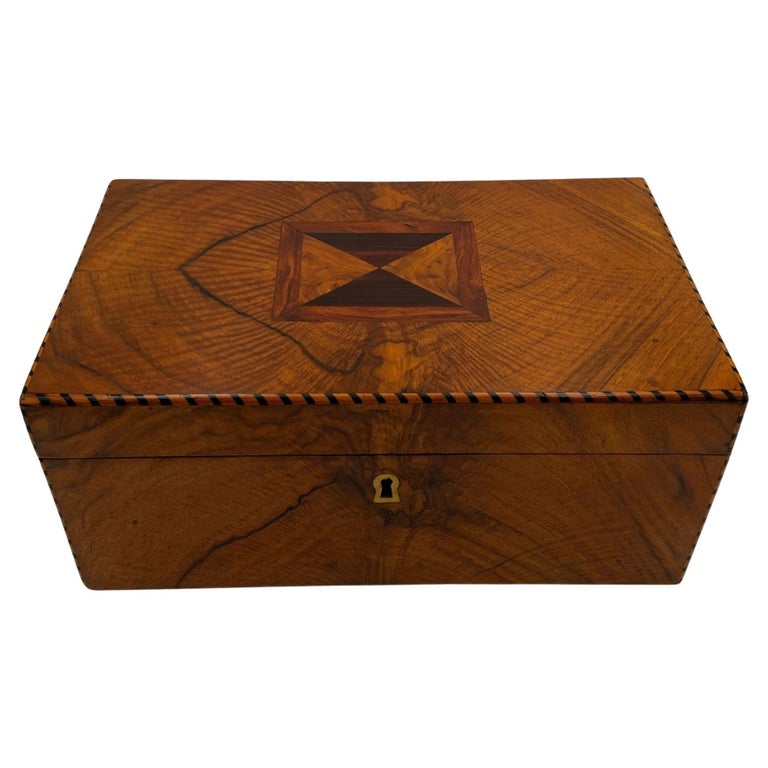 Biedermeier Jewelry Box, Walnut Veneer, Inlays, South Germany circa ...