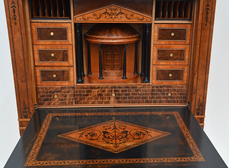 Biedermeier Lyra Secretary, Austro-Hungarian Empire, 1820s at 1stDibs