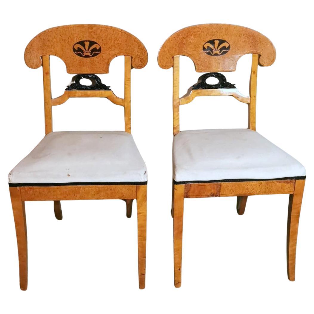 Pareja De Sillas Austriacas Biedermeier Estilo Joseph Danhauser en ...