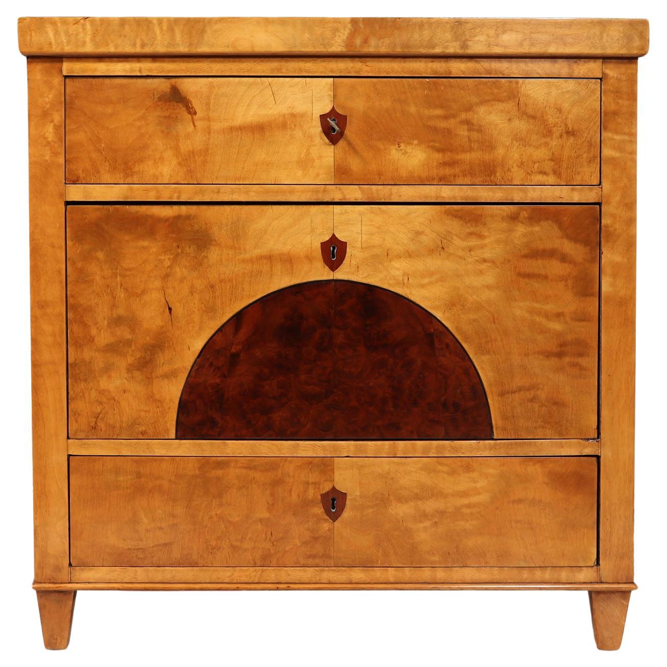 Biedermeier Walnut Commode For Sale at 1stDibs