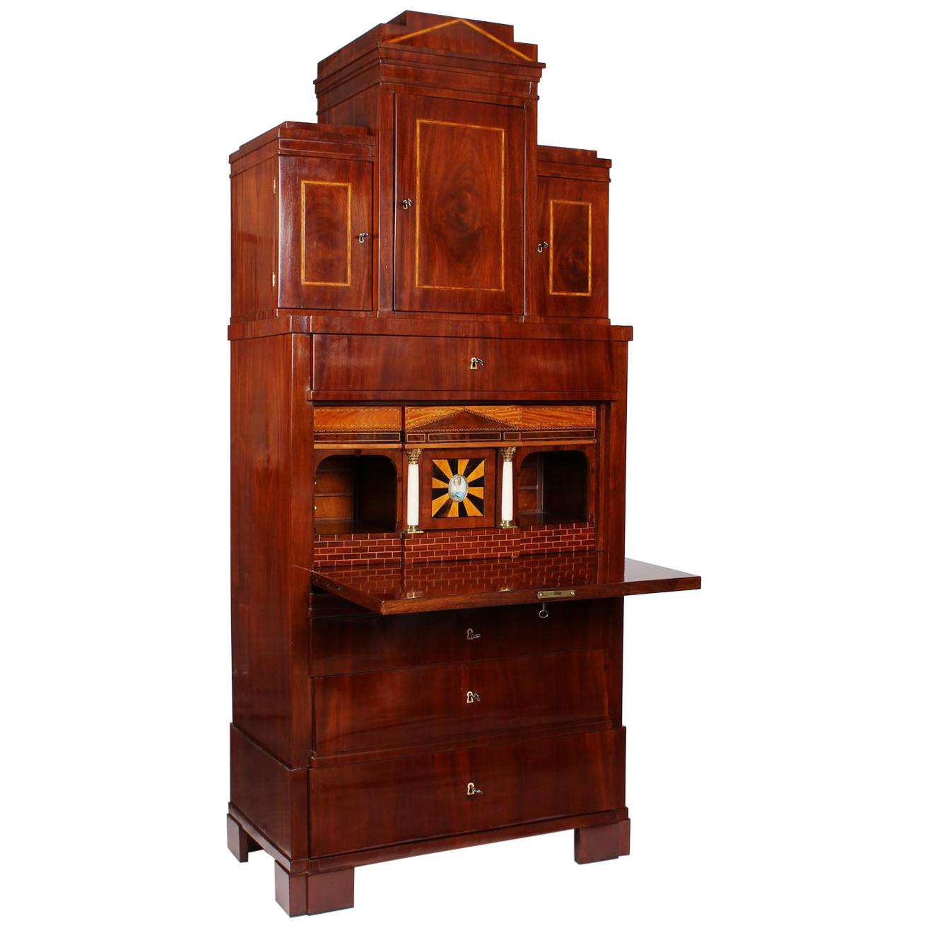 Rare German Biedermeier Secretaire For Sale at 1stDibs