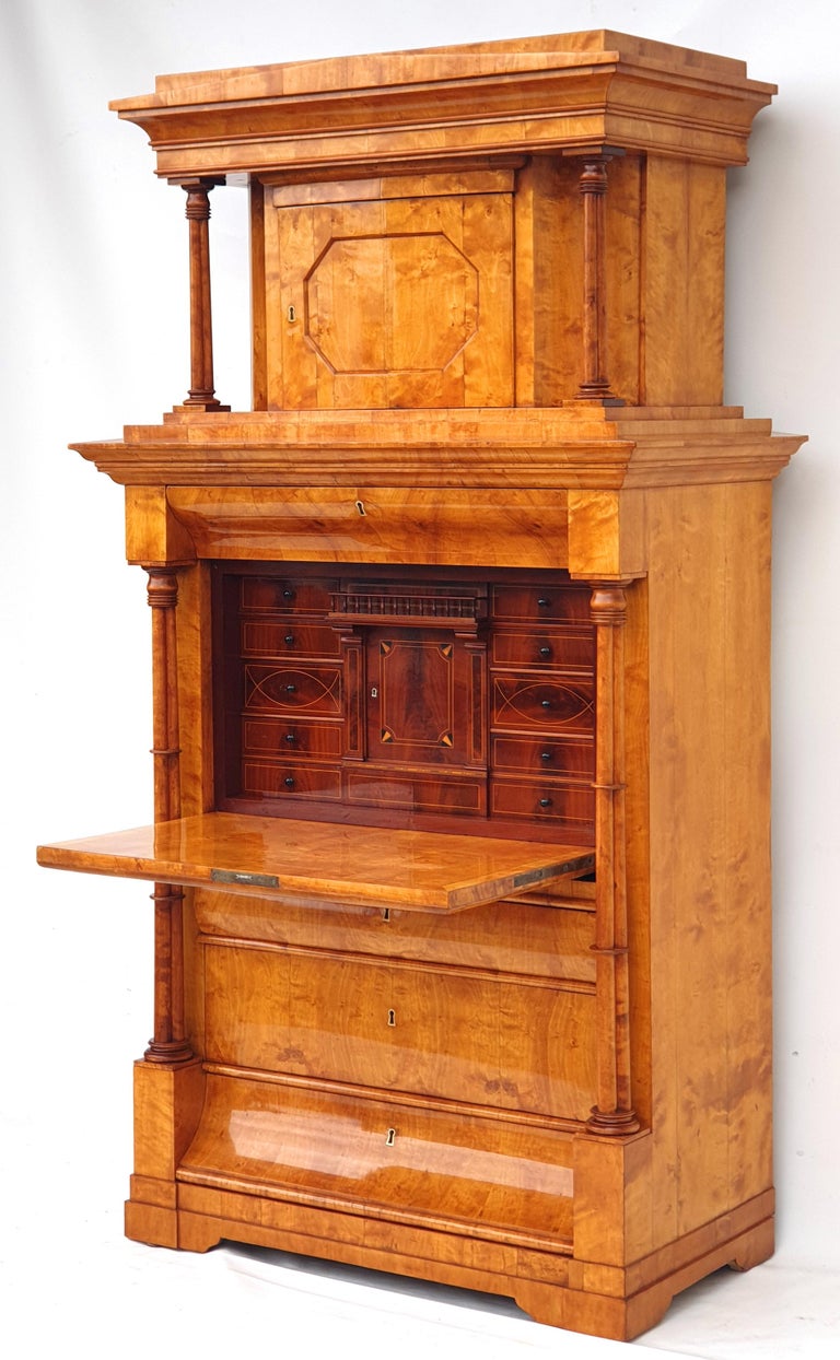 Biedermeier Secretary, Brandenburg, Birchwood, circa 1825 at 1stDibs