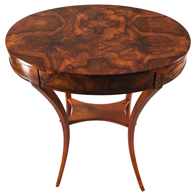 Biedermeier Side Table, South Germany 1820, Walnut Veneer For Sale at ...
