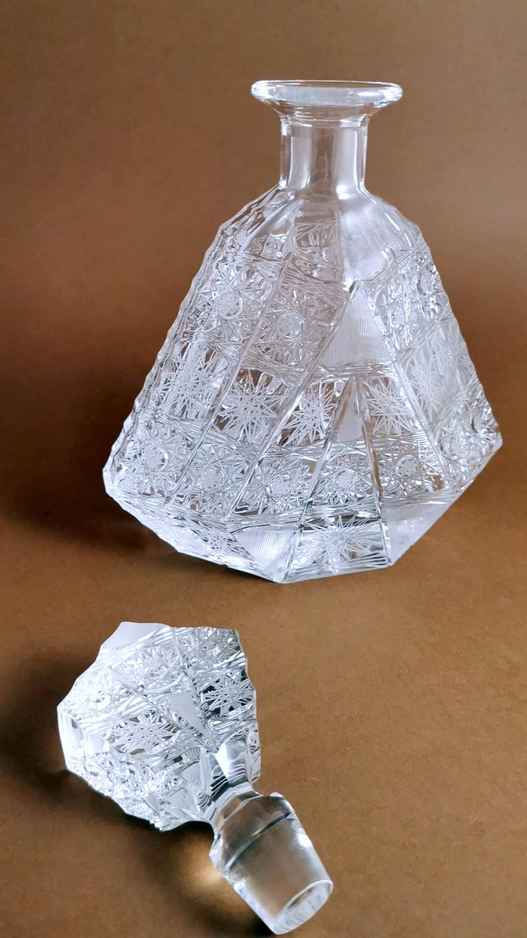 Biedermeier Style Bohemian Cut And Ground Crystal Liquor Bottle For ...