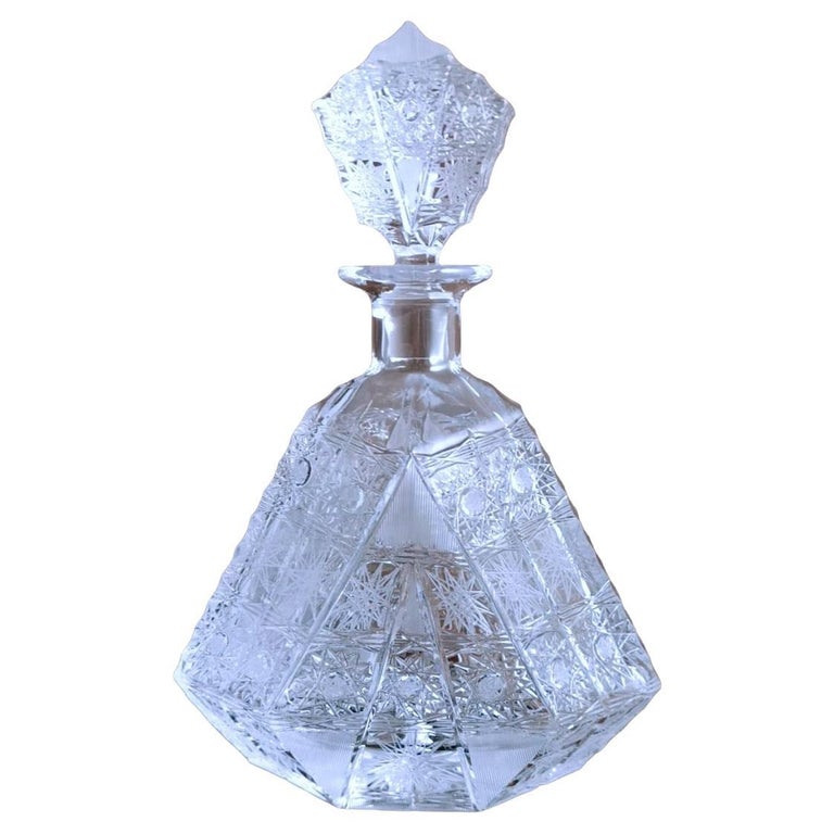 Biedermeier Style Bohemian Cut And Ground Crystal Liquor Bottle For ...