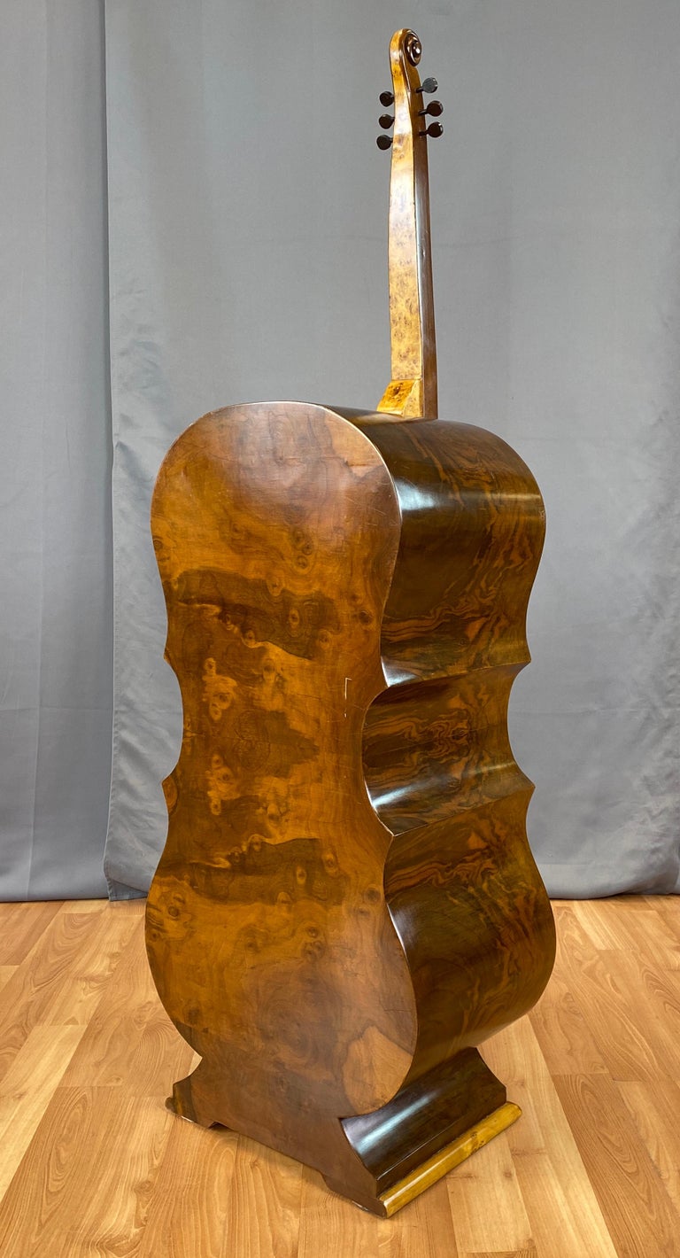 Biedermeier Style Burl-Wood Cello Chest of Drawers w/Hidden Cabinet For ...