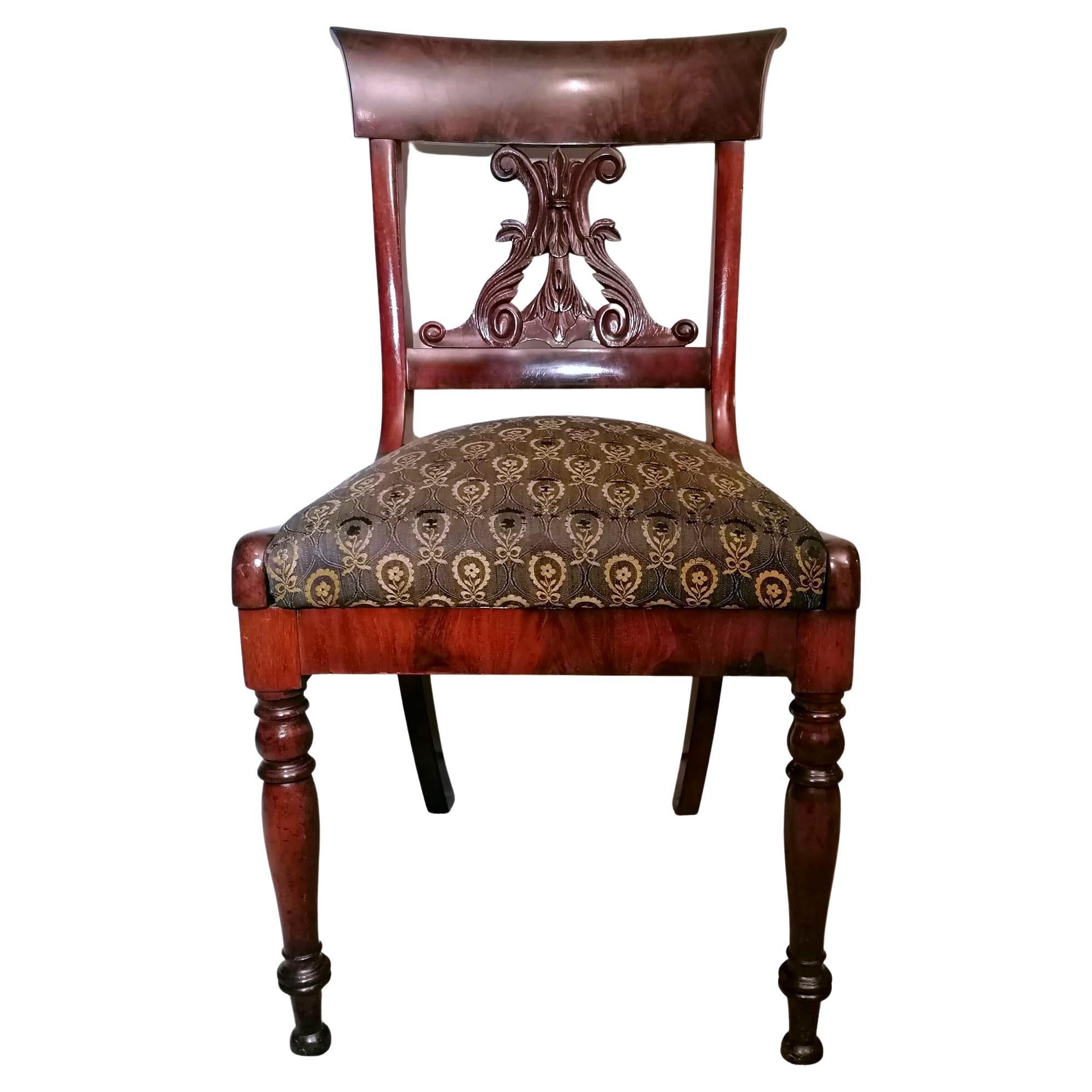 Biedermeier Chair and Ottoman at 1stDibs