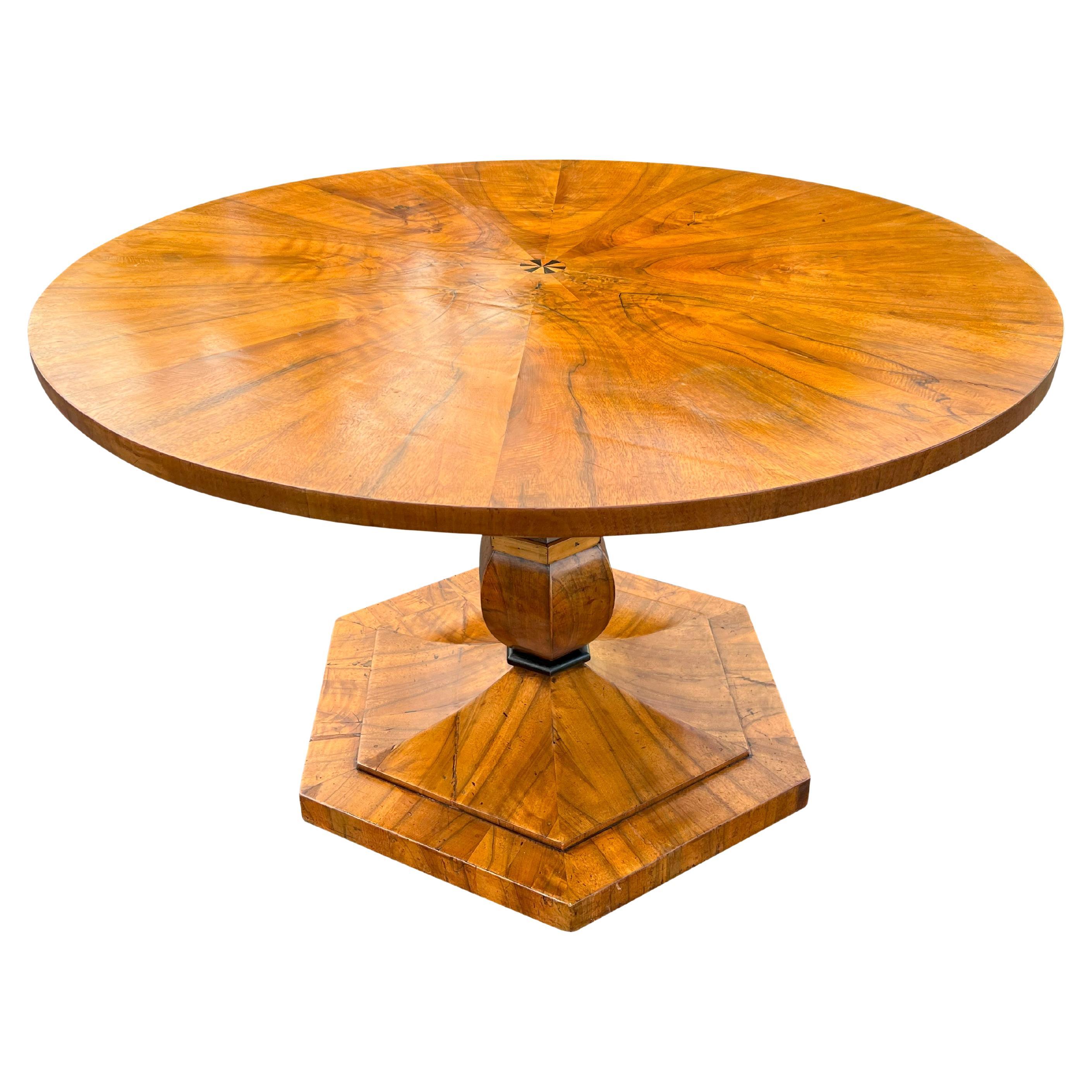Biedermeier Center Table, Walnut Veneer, Maple Inlays, Germany circa ...