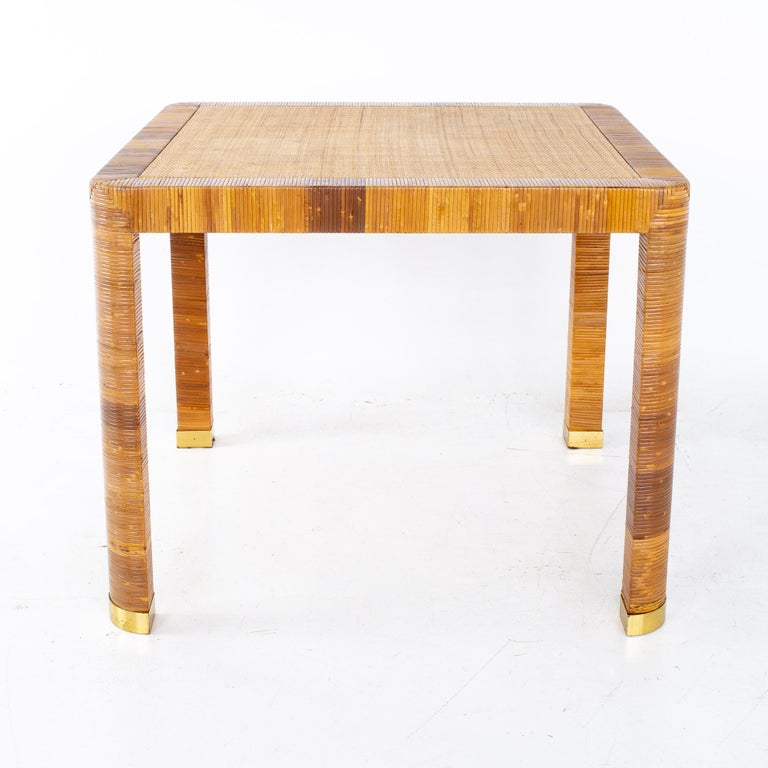 Bielecky Brothers Mid Century Rattan Game Dining Table at 1stDibs