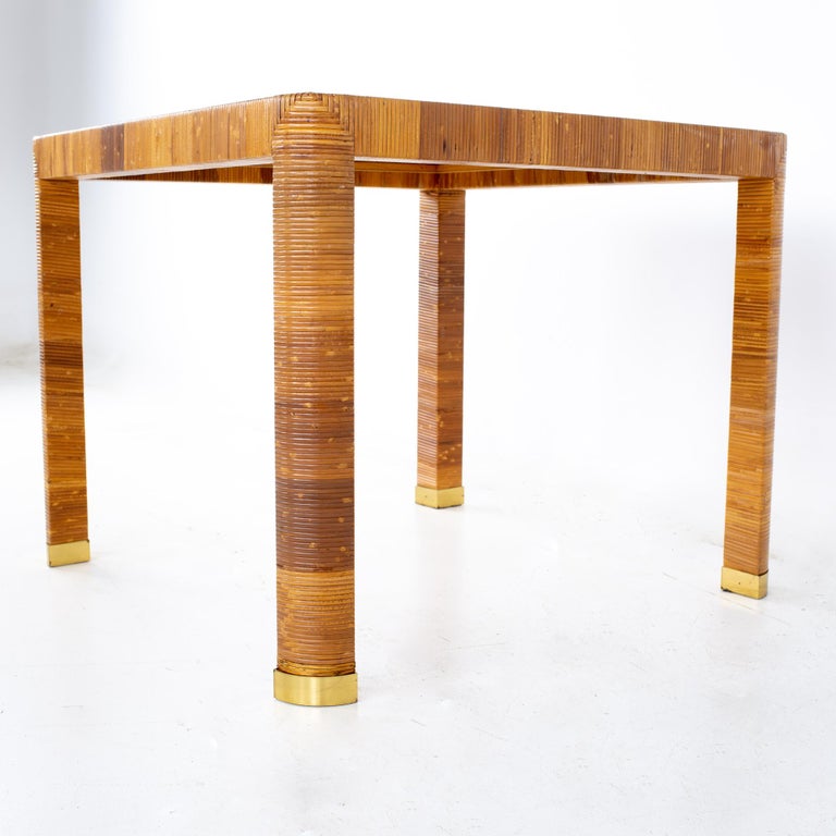Bielecky Brothers Mid Century Rattan Game Dining Table at 1stDibs
